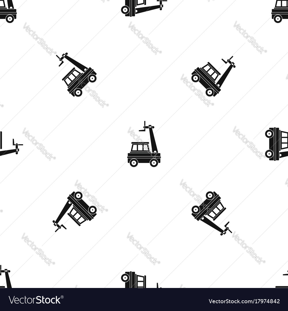 Cherry picker pattern seamless black Royalty Free Vector