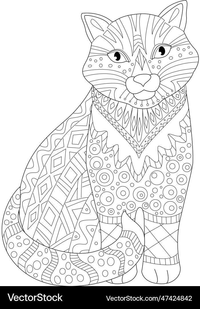 Coloring book page hand drawn doodle outline Vector Image