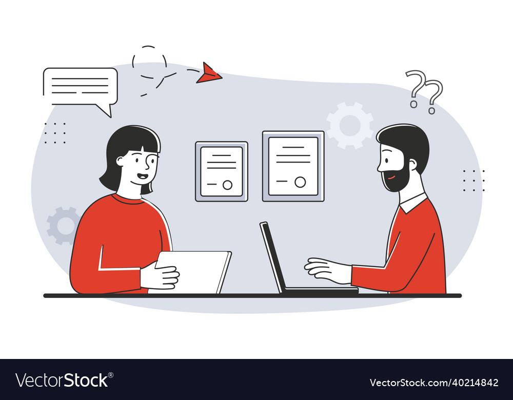 Concept of job interview Royalty Free Vector Image