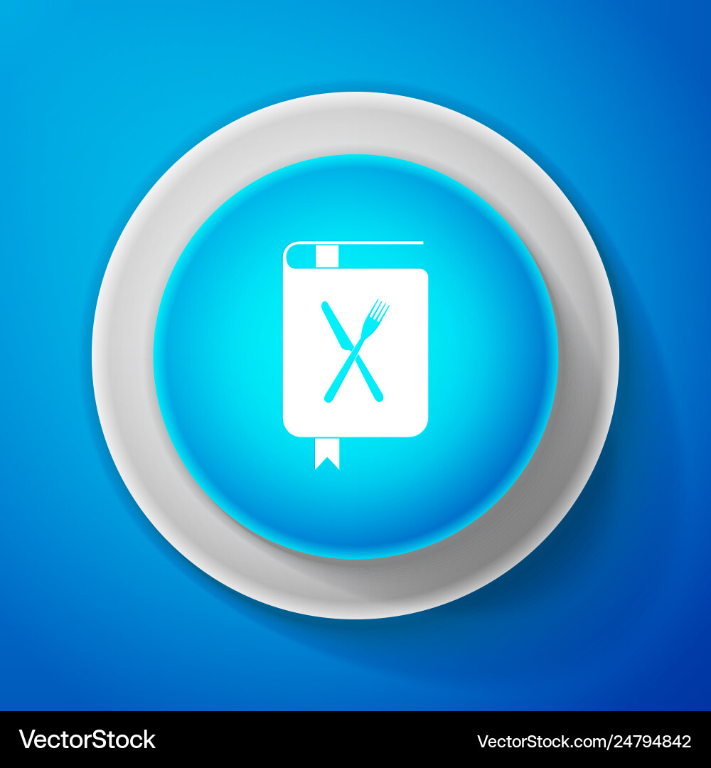 Cookbook icon isolated on blue background cooking Vector Image