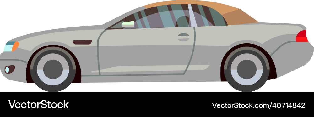Coupe car icon silver two door vehicle Royalty Free Vector