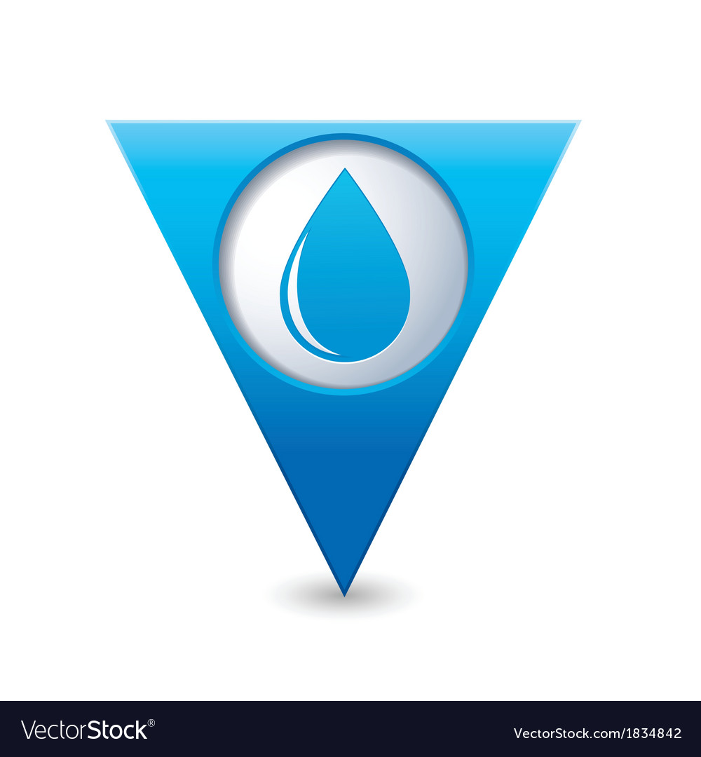 Drop icon map pointer blue Royalty Free Vector Image