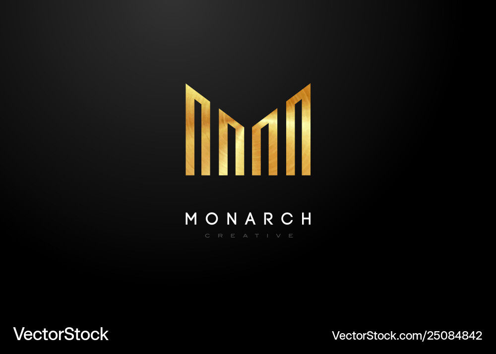Golden m logo letter icon design Royalty Free Vector Image