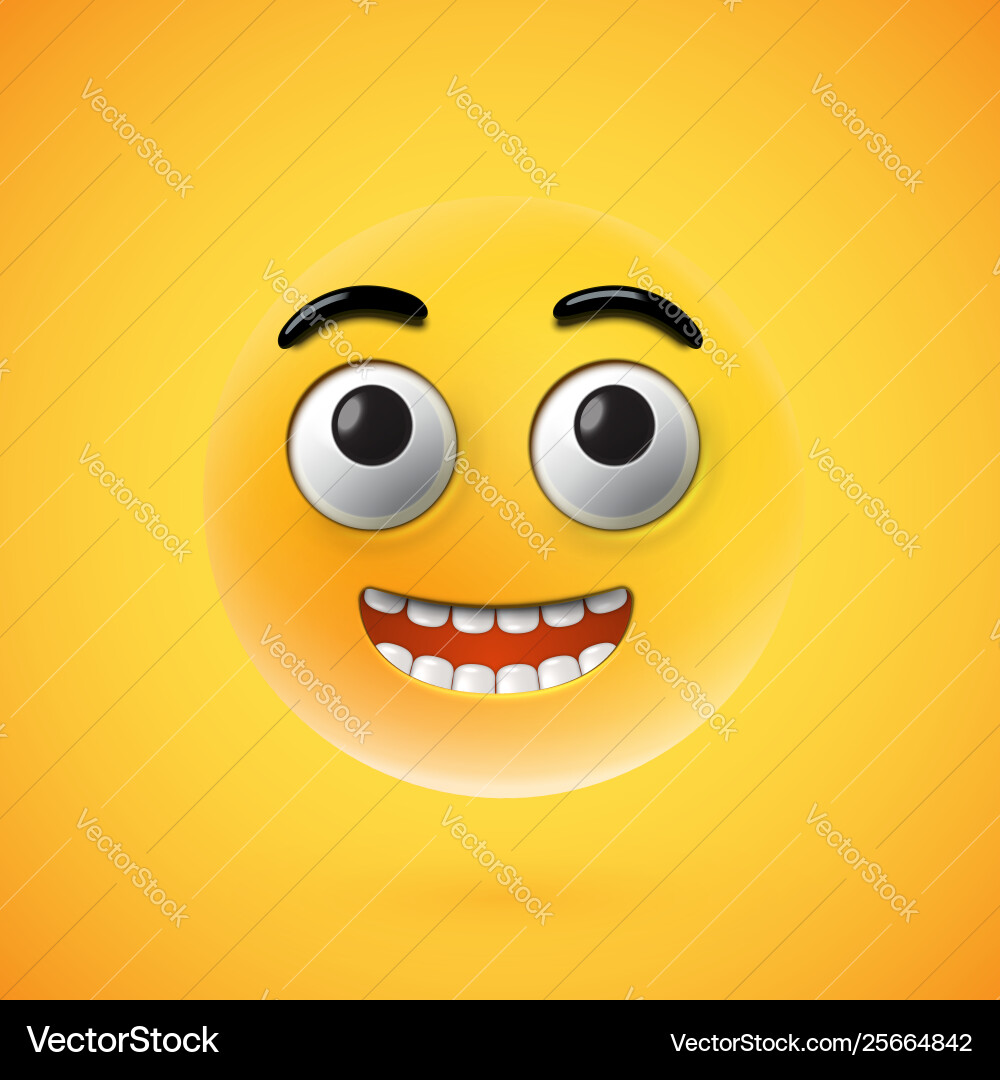 Highly detailed happy emoticon Royalty Free Vector Image