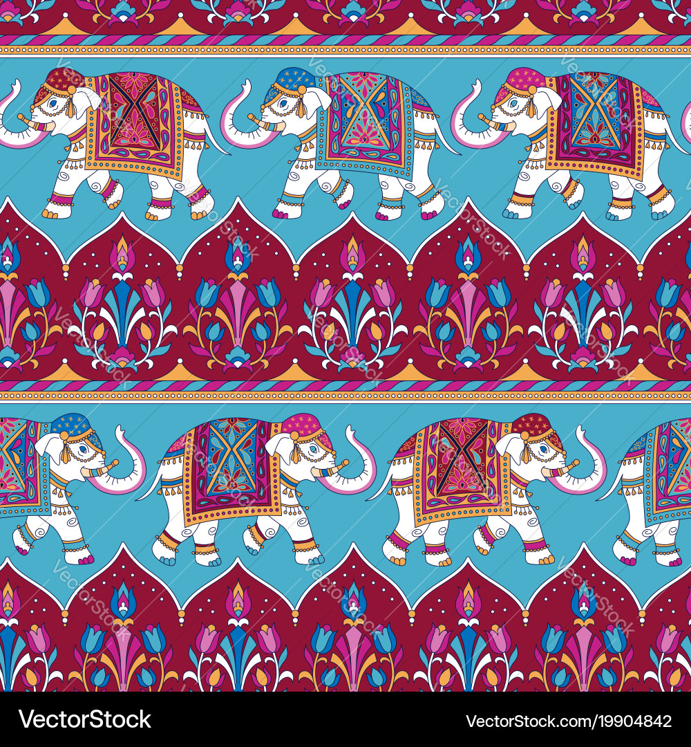 Indian elephants Royalty Free Vector Image - VectorStock