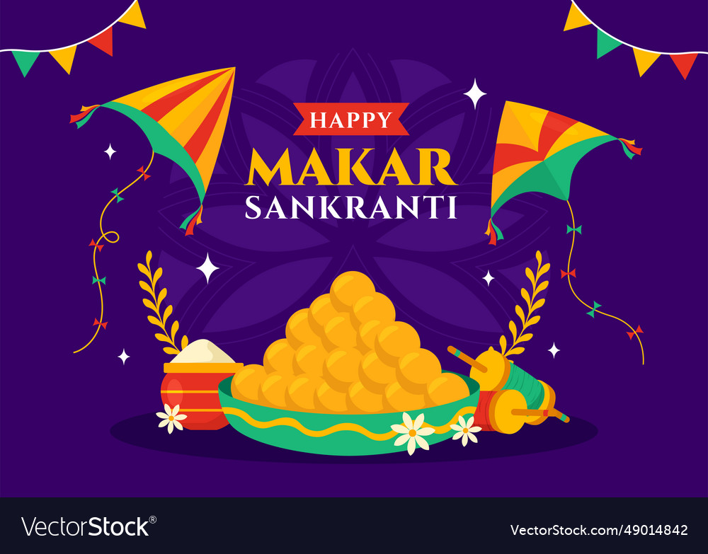 Makar sankranti translation the harvest festival Vector Image