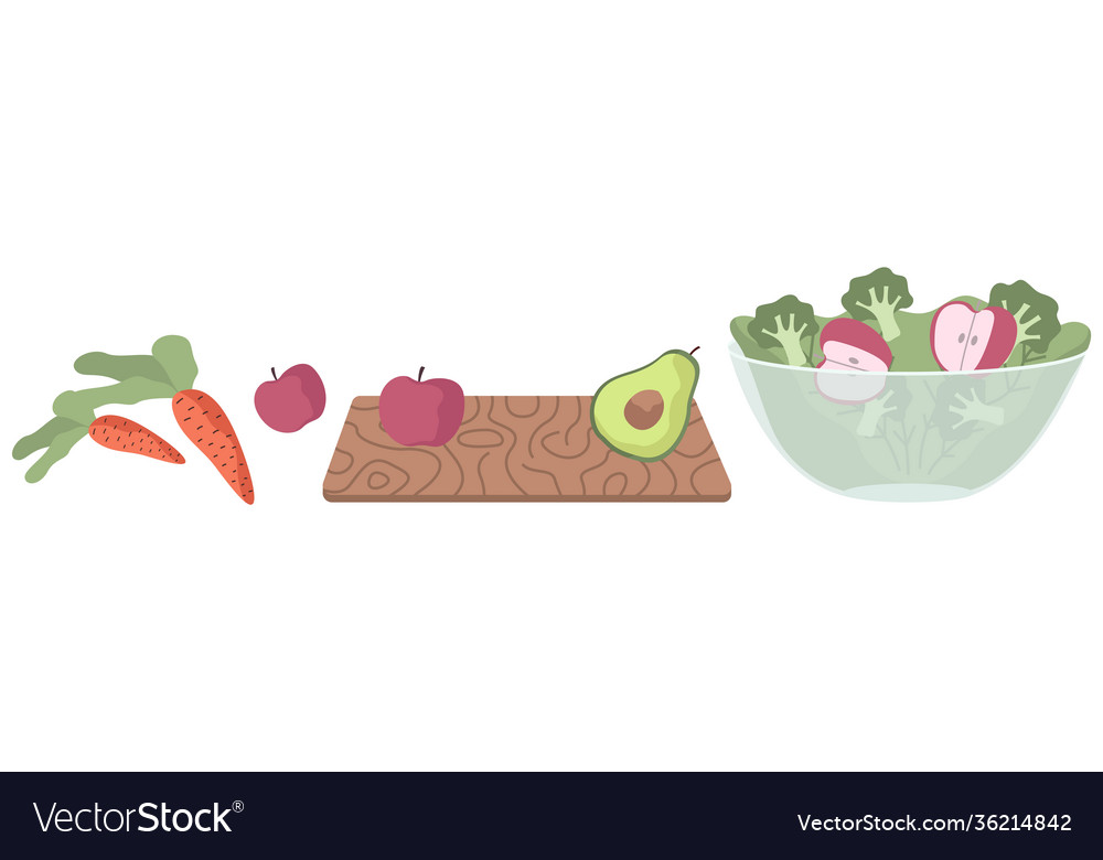 Process preparing a dish from vegetables Vector Image