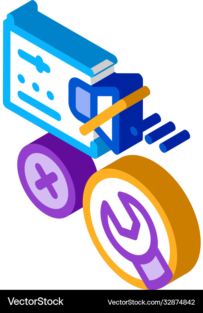 Radio broken sound repair isometric icon Vector Image