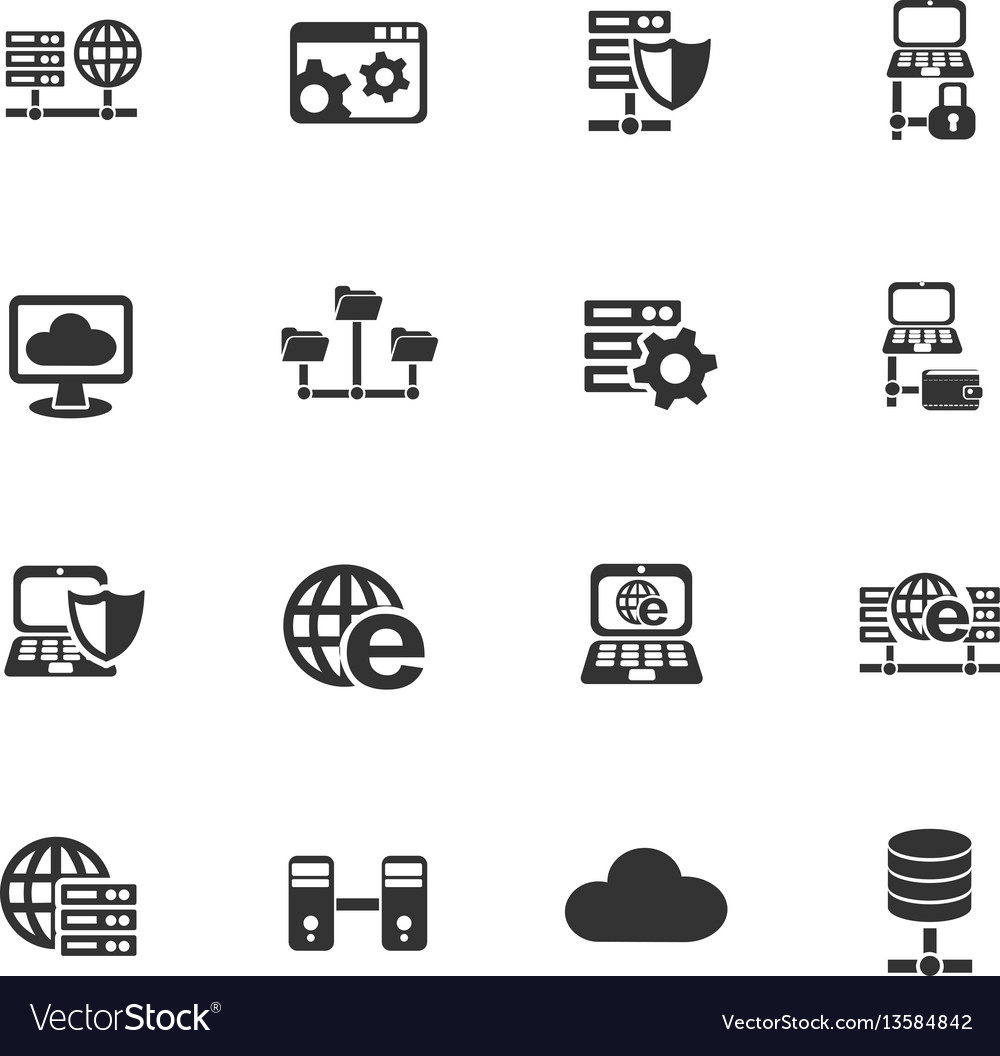 Server icon set Royalty Free Vector Image - VectorStock