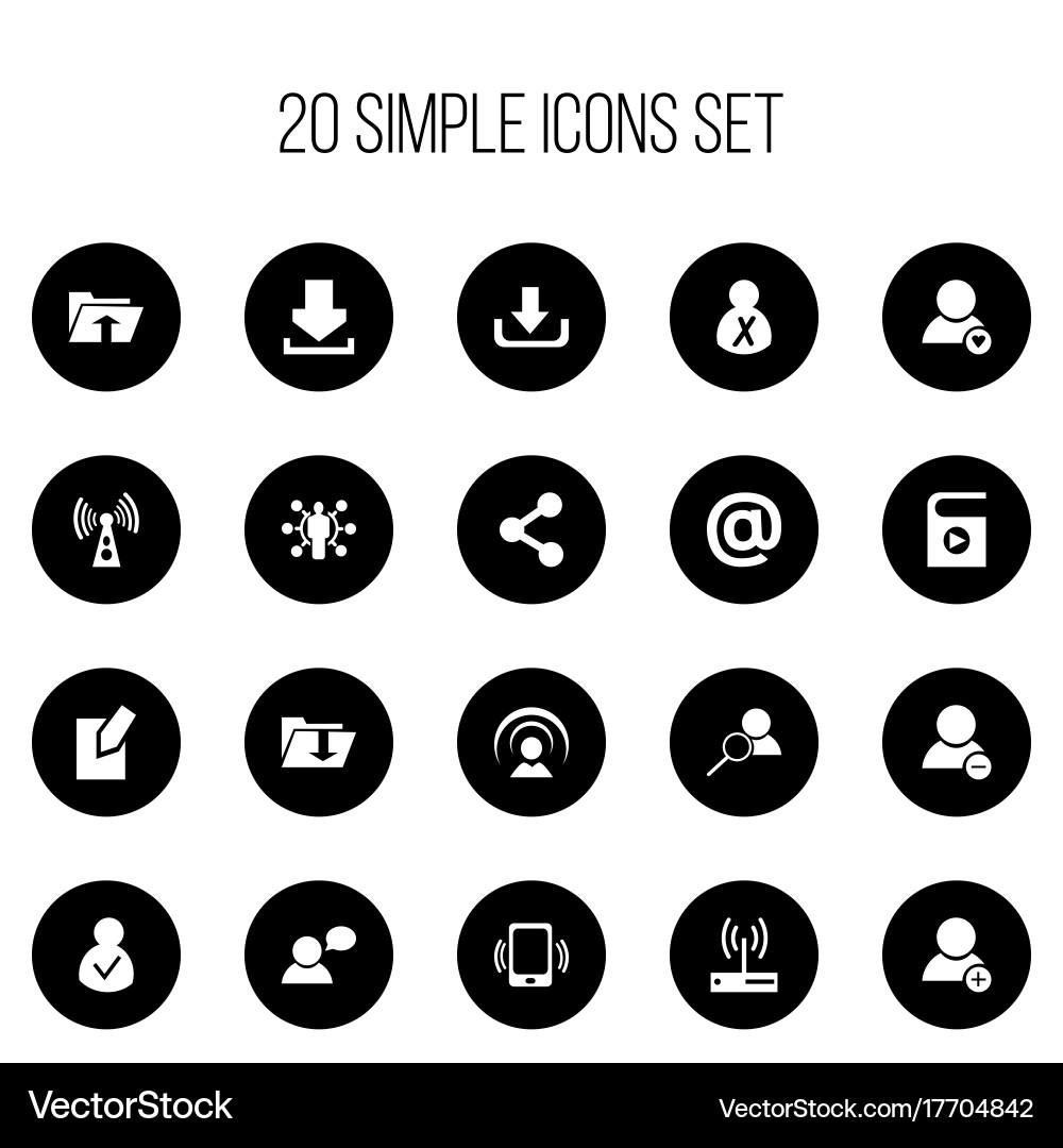 Set of 20 editable internet icons includes Vector Image
