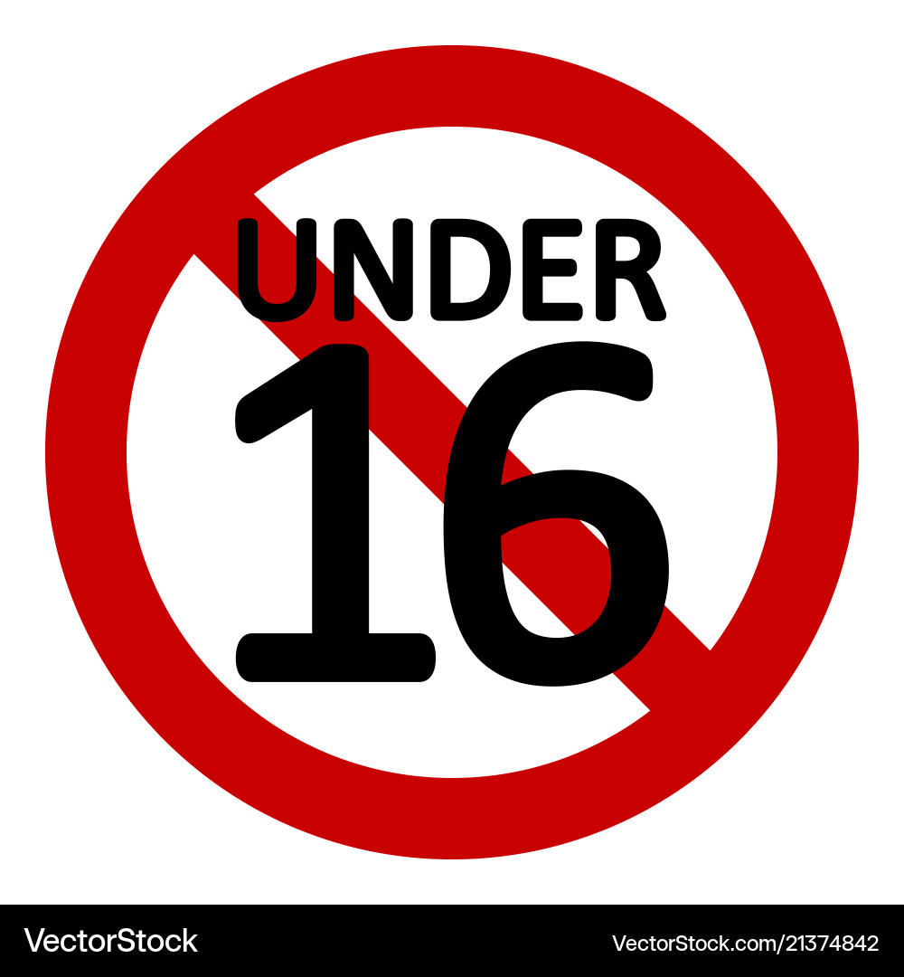 Sixteen Age Restriction Sign Royalty Free Vector Image