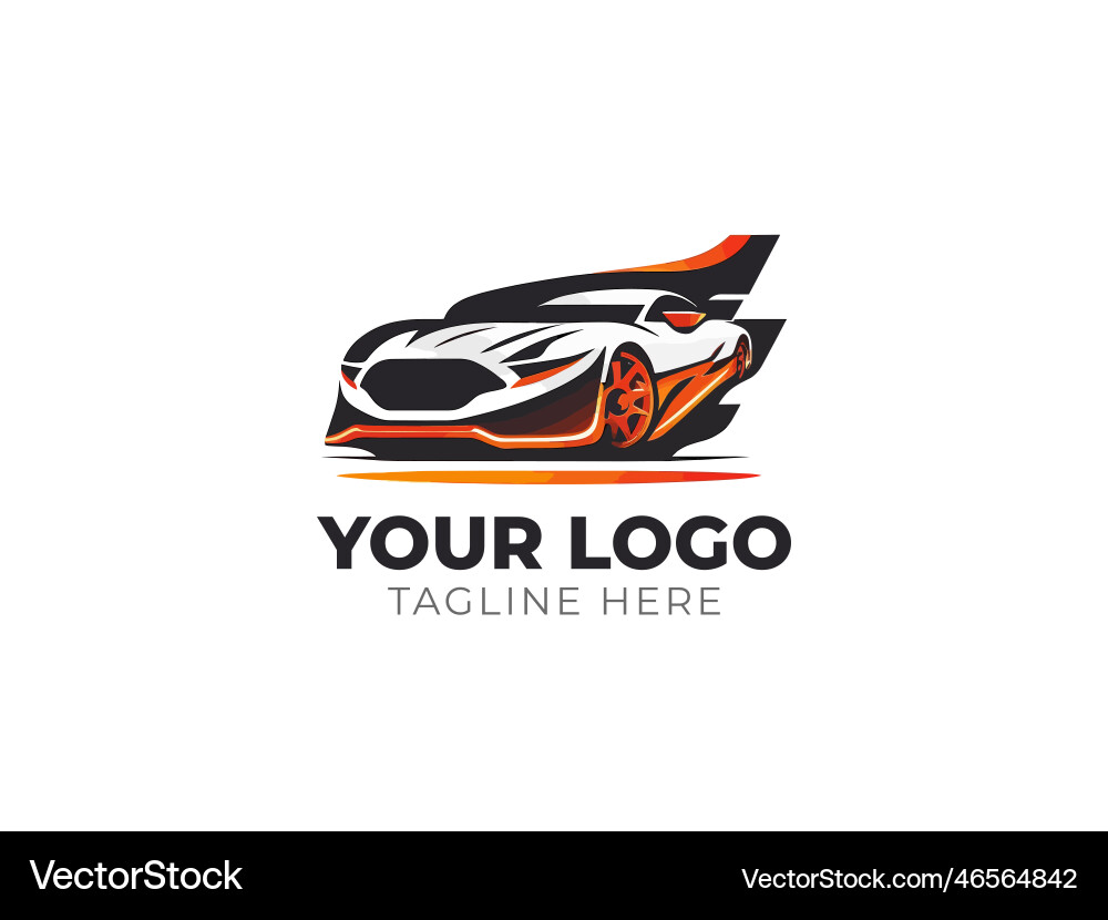 Sleek car automotive logo design Royalty Free Vector Image