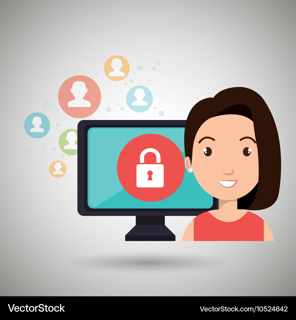 Woman social media apps Royalty Free Vector Image