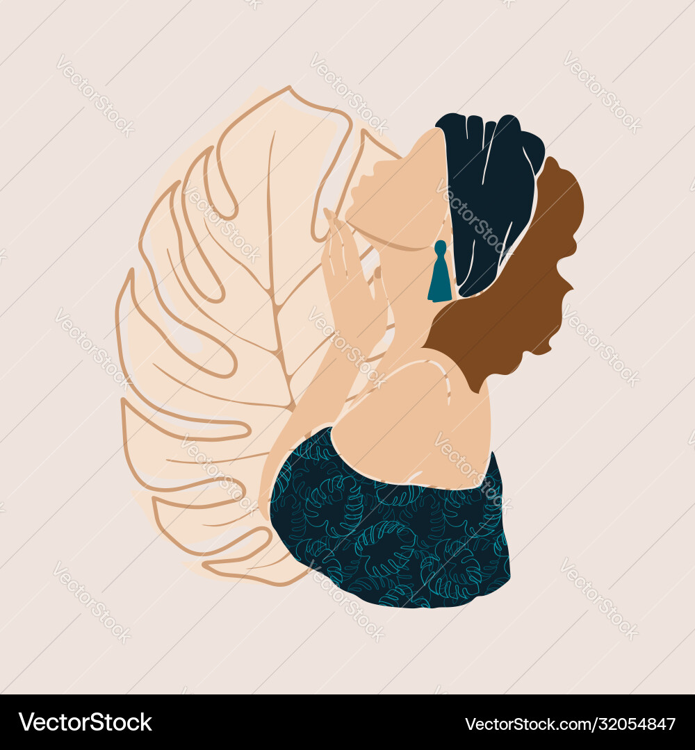 Abstract female profile portrait beautiful white Vector Image