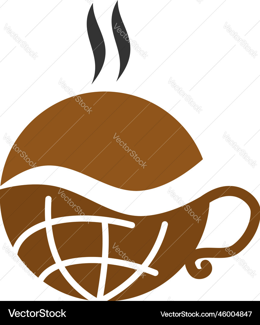 Coffee shop logo cup and been Royalty Free Vector Image