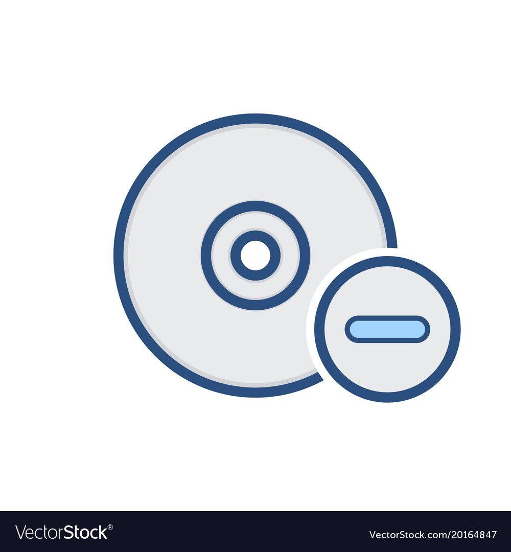 Compact disk drive remove storage icon Royalty Free Vector