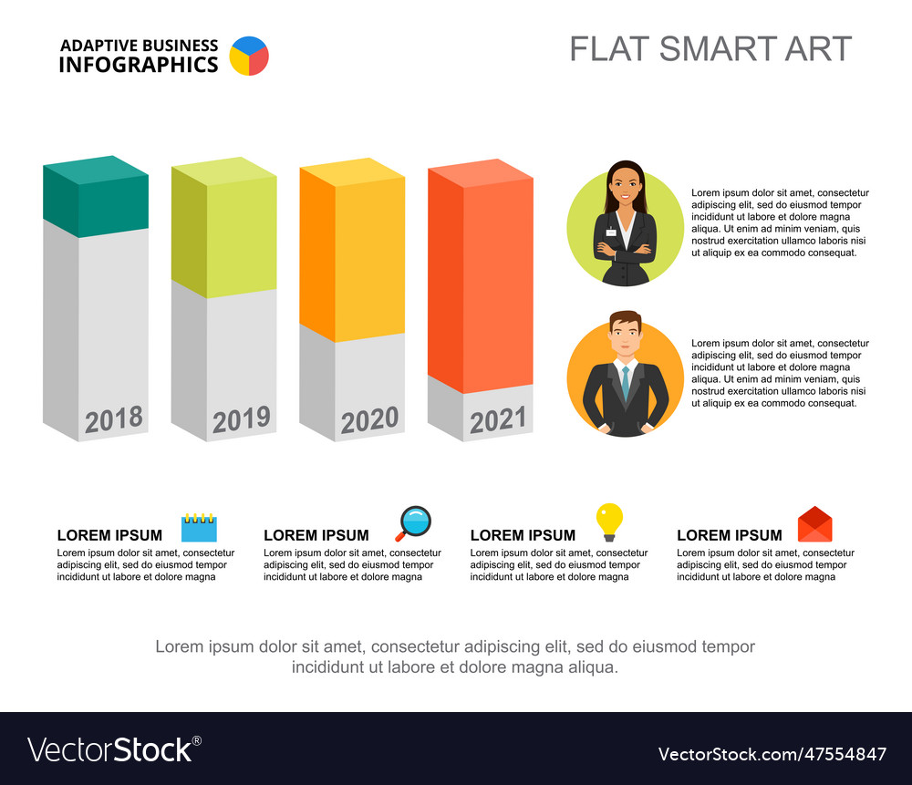 Four years timeline process chart template Vector Image