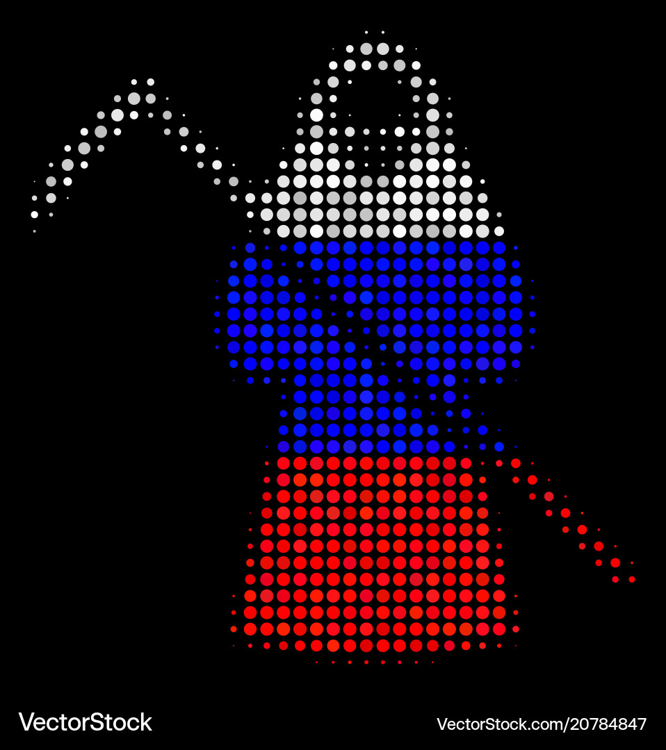 Halftone russian death scytheman icon Royalty Free Vector