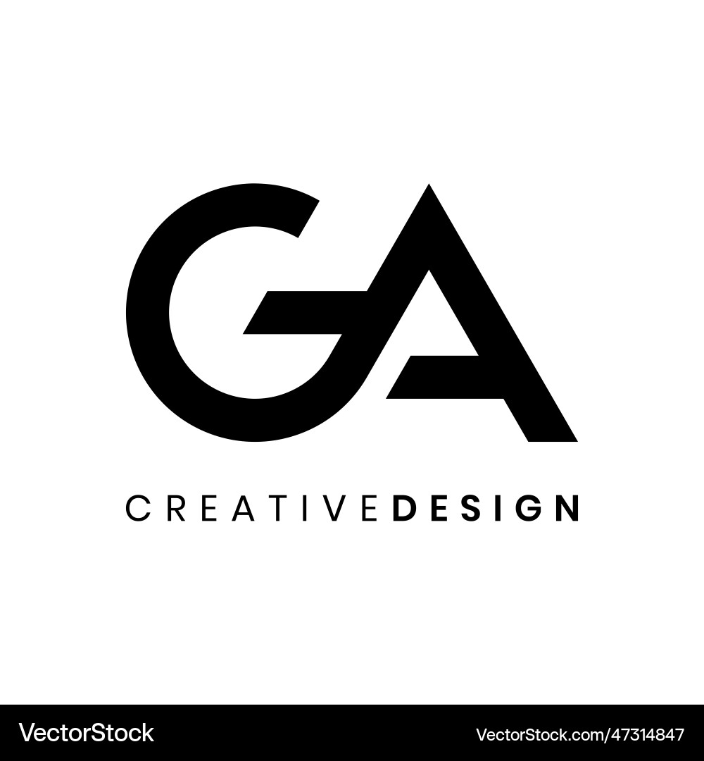 Modern geometric letter ga logo design Royalty Free Vector