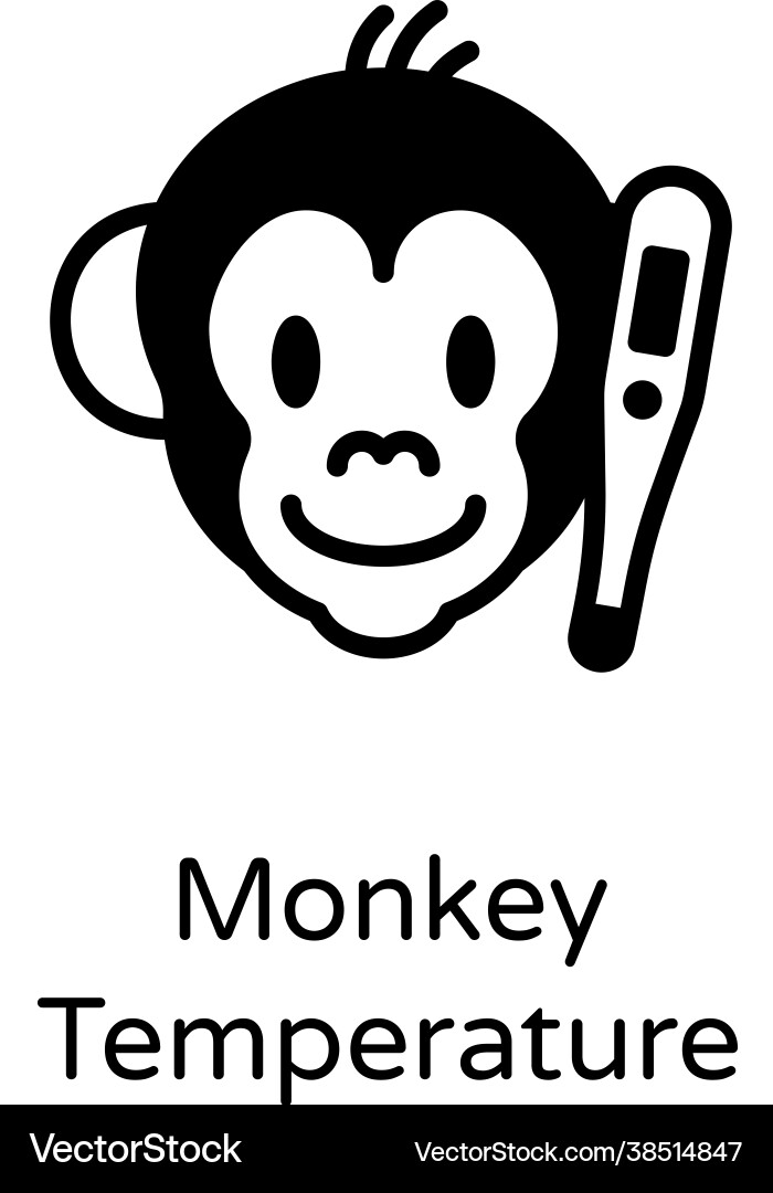 Monkey temperature Royalty Free Vector Image - VectorStock