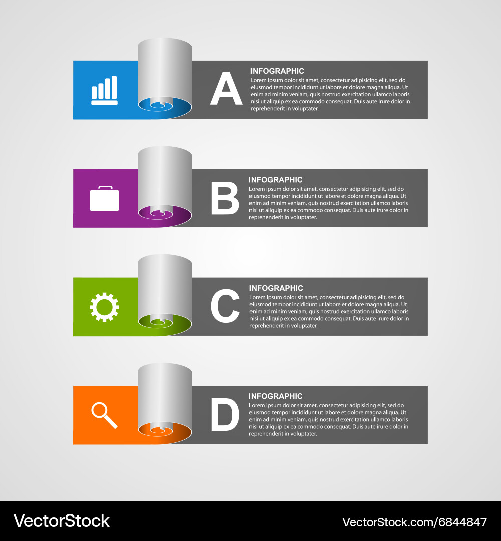 Paper sticker banners options infographic design Vector Image