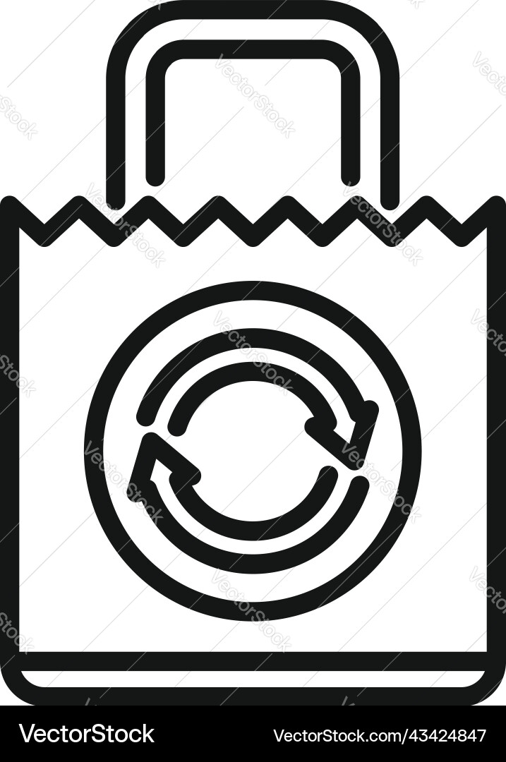 Recycle package icon outline eco bag Royalty Free Vector