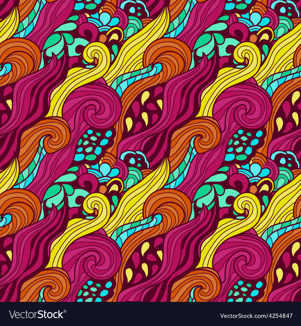 Seamless colorful abstract hand-drawn pattern Vector Image