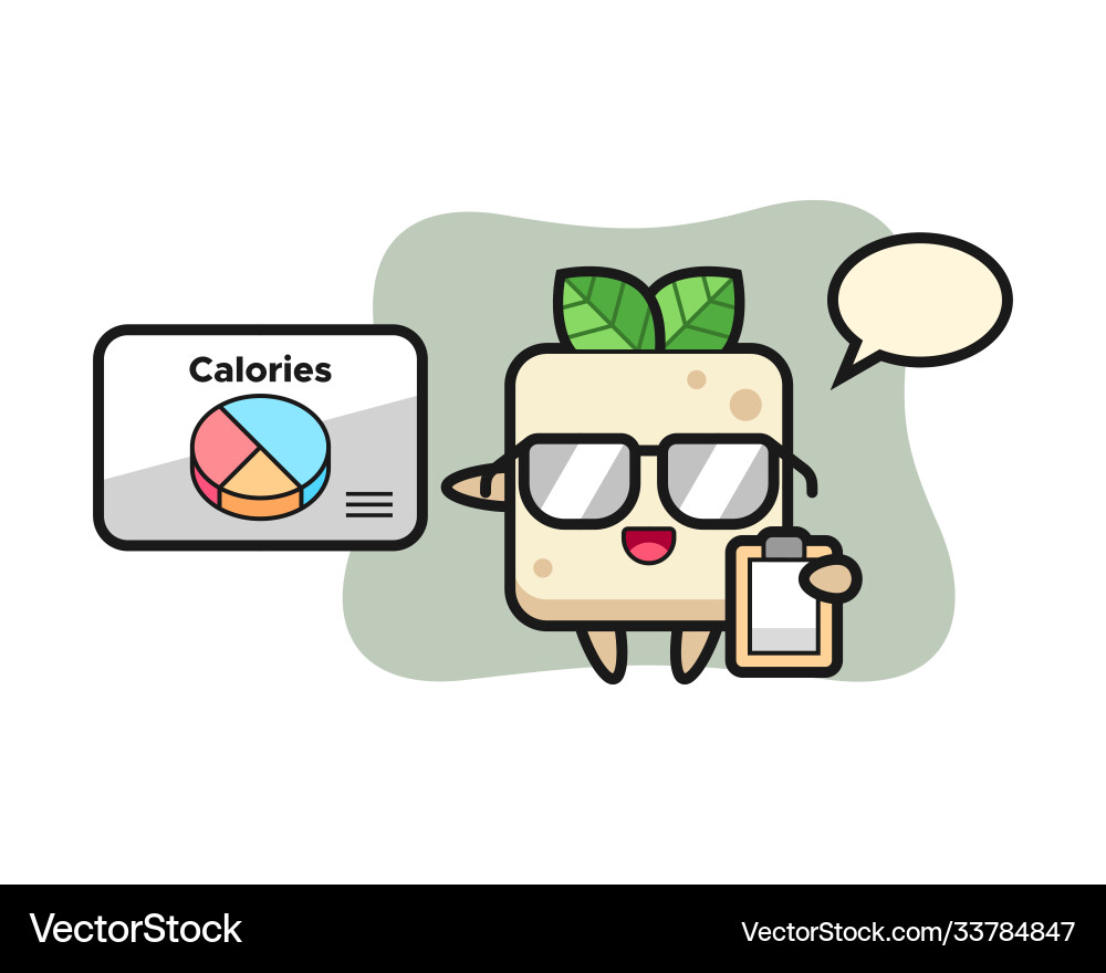 Tofu mascot as a dietitian Royalty Free Vector Image
