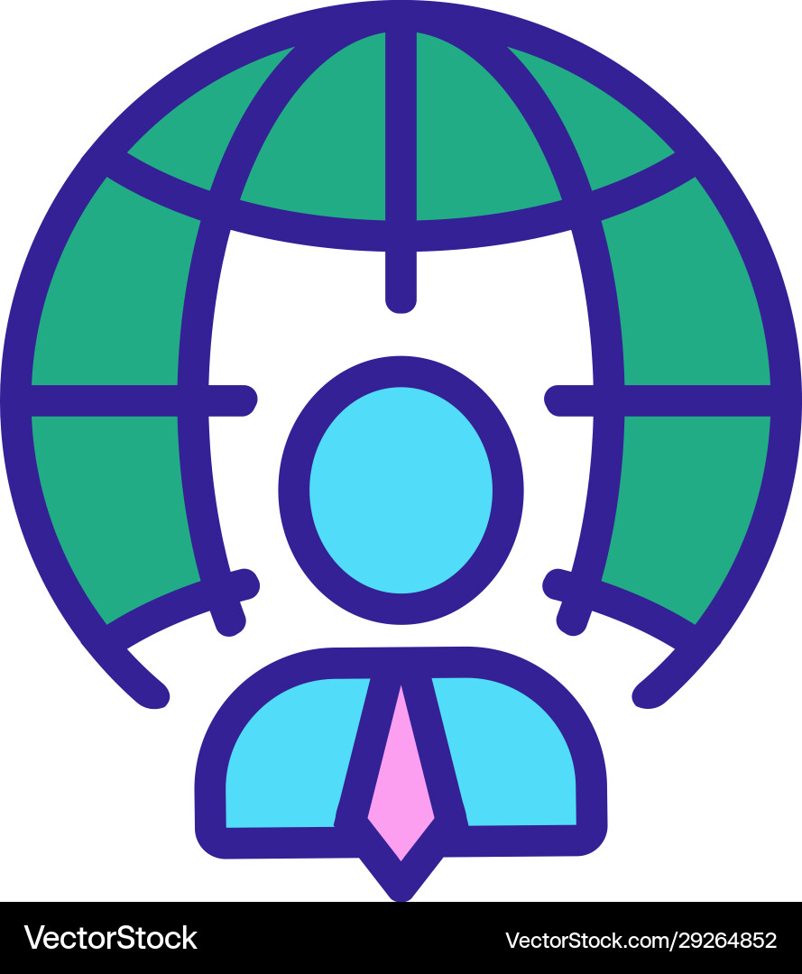 Affiliated business icon isolated contour Vector Image