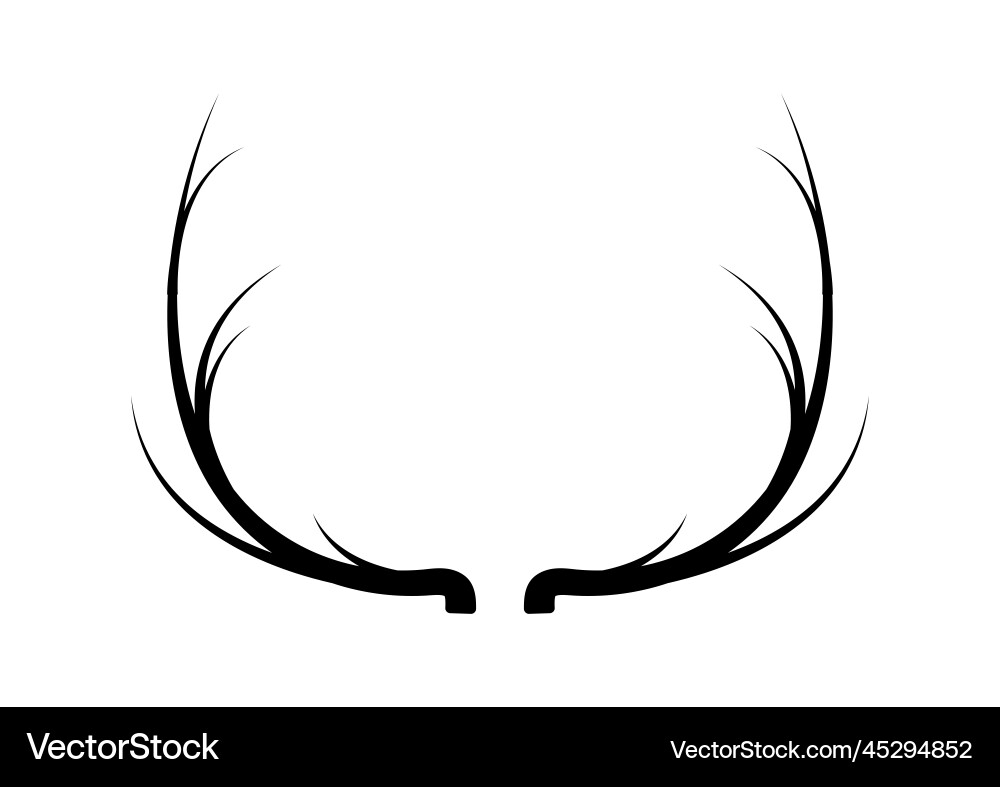 Black and white deer antlers on white background Vector Image