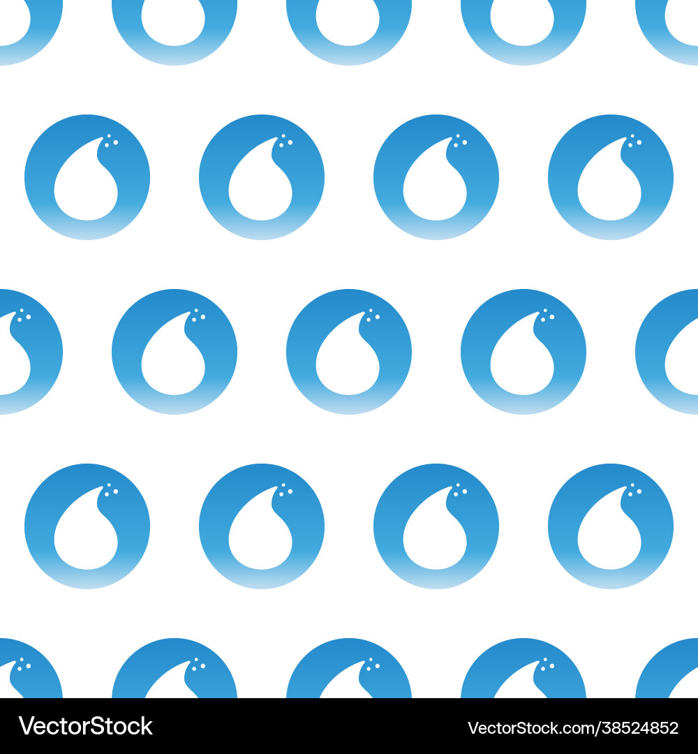 Blue water symbols round icons seamless pattern Vector Image