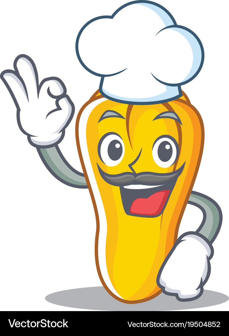 Chef cashew character cartoon style Royalty Free Vector
