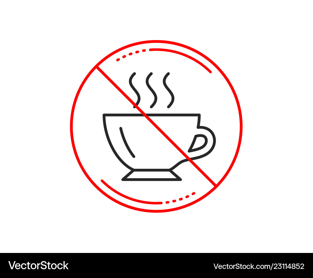 Coffee cup line icon hot drink sign Royalty Free Vector