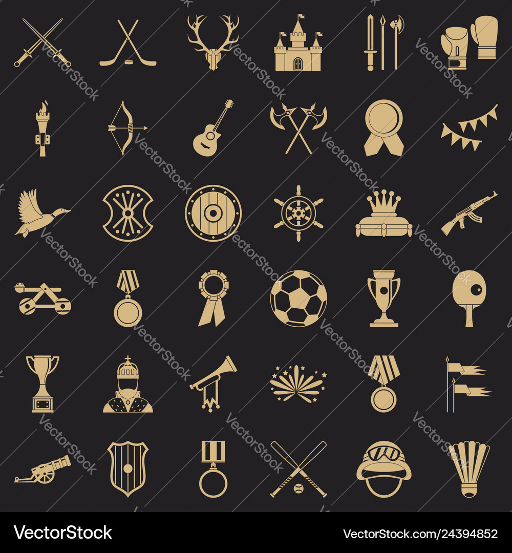 Good award icons set simple style Royalty Free Vector Image