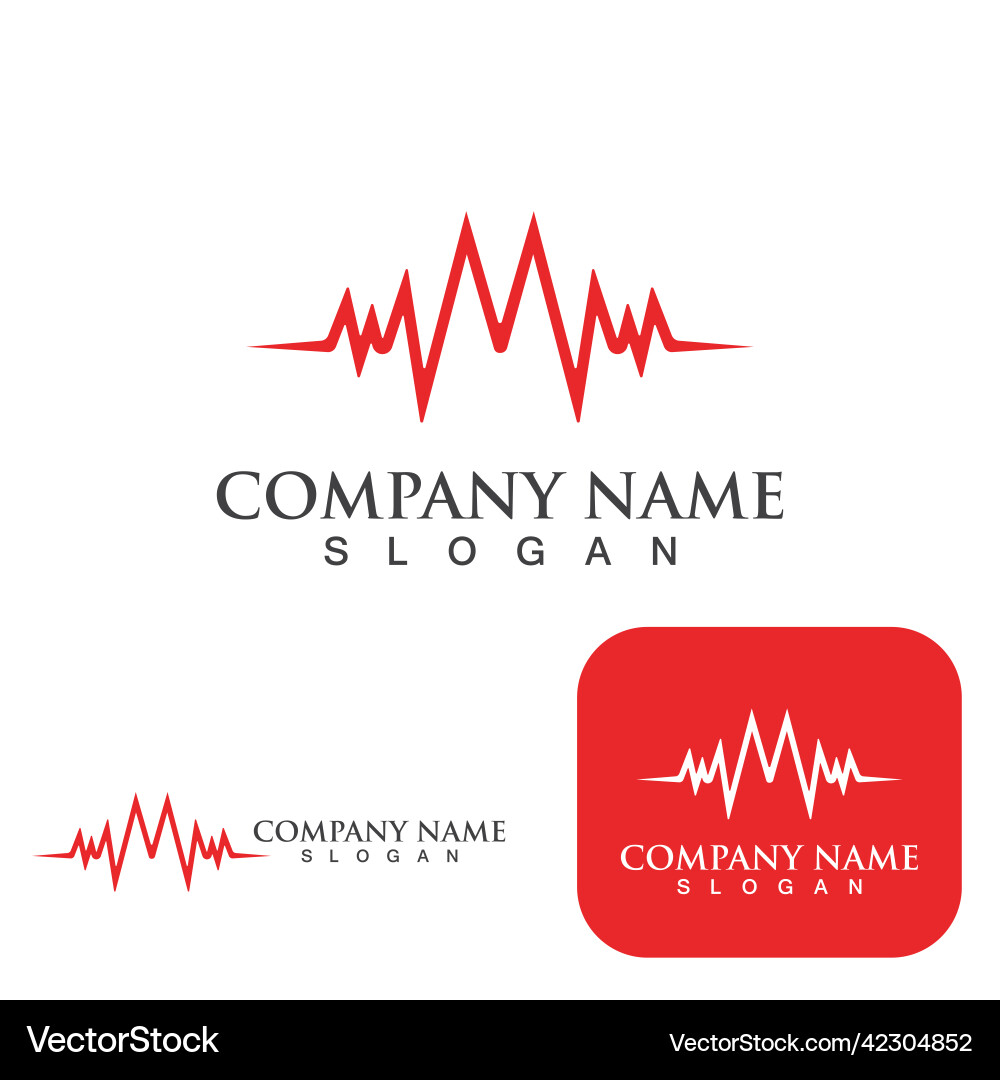 Heart beat logo and symbol Royalty Free Vector Image