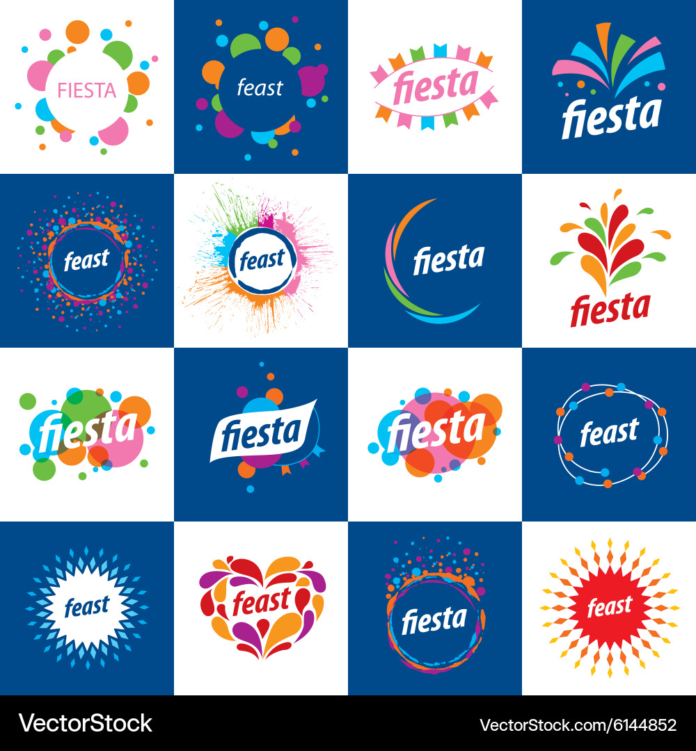 Large set of logos for holidays Royalty Free Vector Image