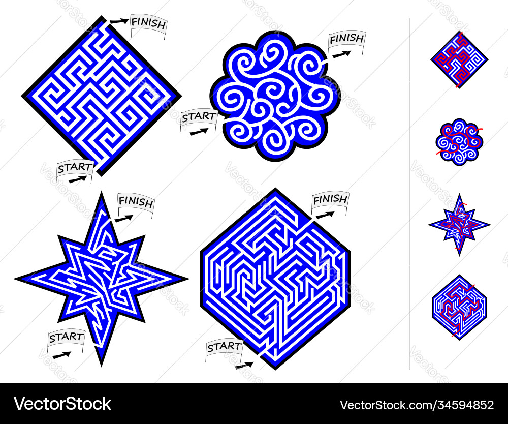 Logical puzzle game with labyrinth for children Vector Image