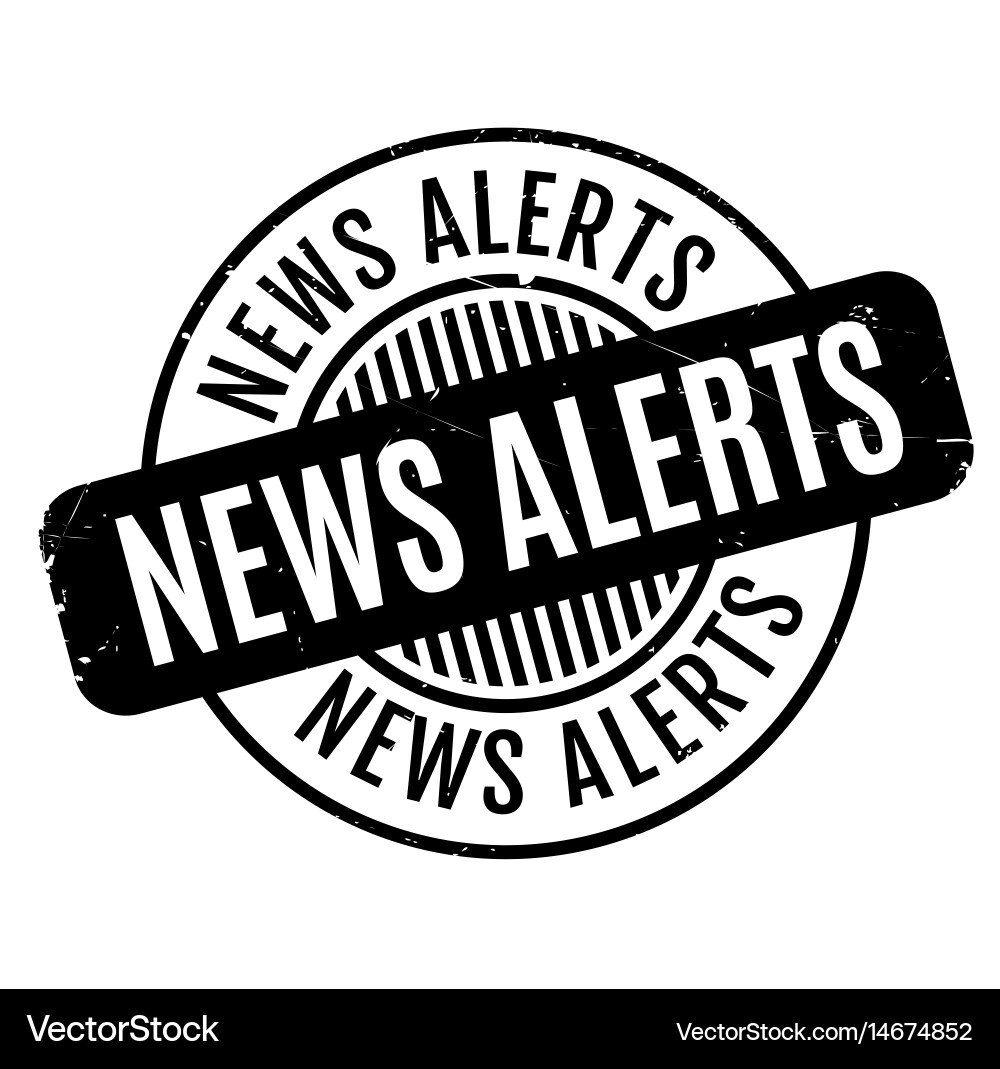 News alerts rubber stamp Royalty Free Vector Image