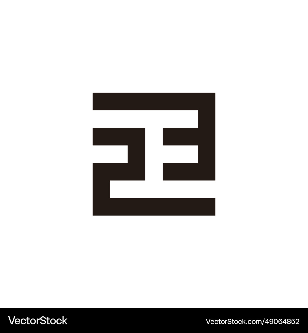 Number 23 square geometric symbol simple logo Vector Image