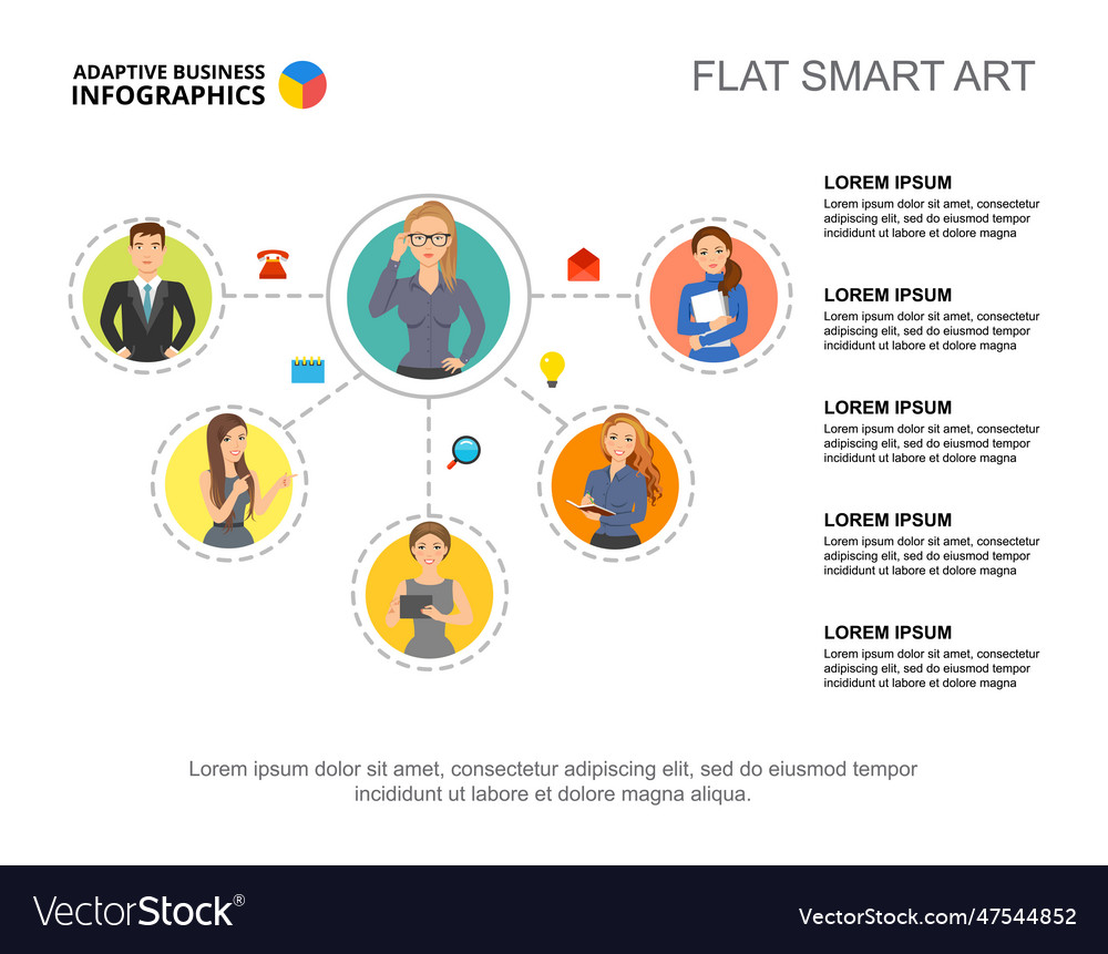 Organization structure slide template Royalty Free Vector