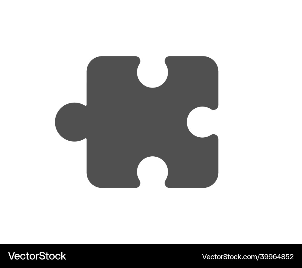 Puzzle piece icon jigsaw game shape sign Vector Image