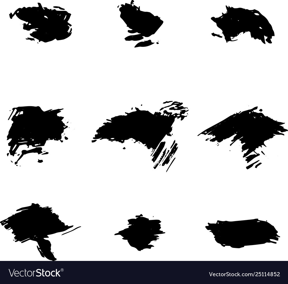 Set brush strokes elements Royalty Free Vector Image