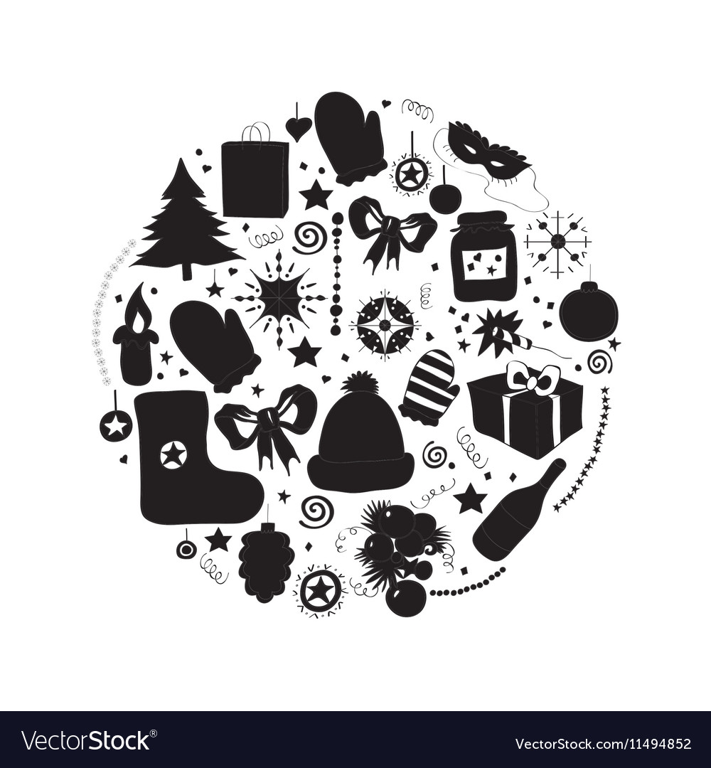 Set christmas symbols Royalty Free Vector Image