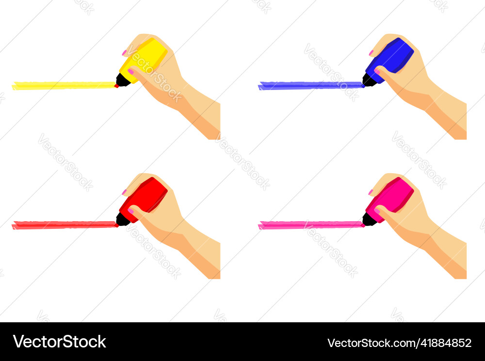 Simple set 4 hand give a mark isolated on white Vector Image