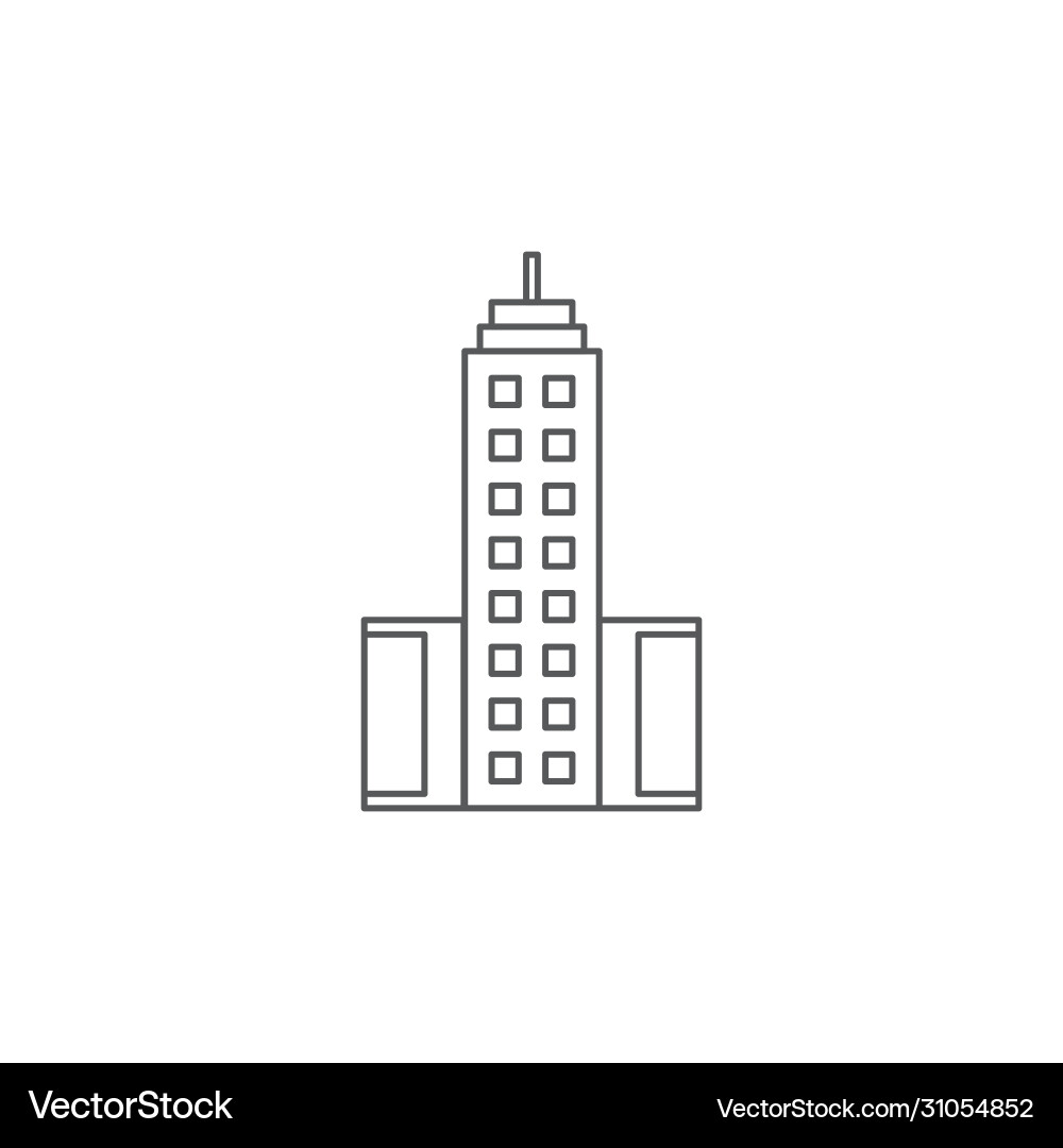 Skyscraper building construction icon isolated Vector Image