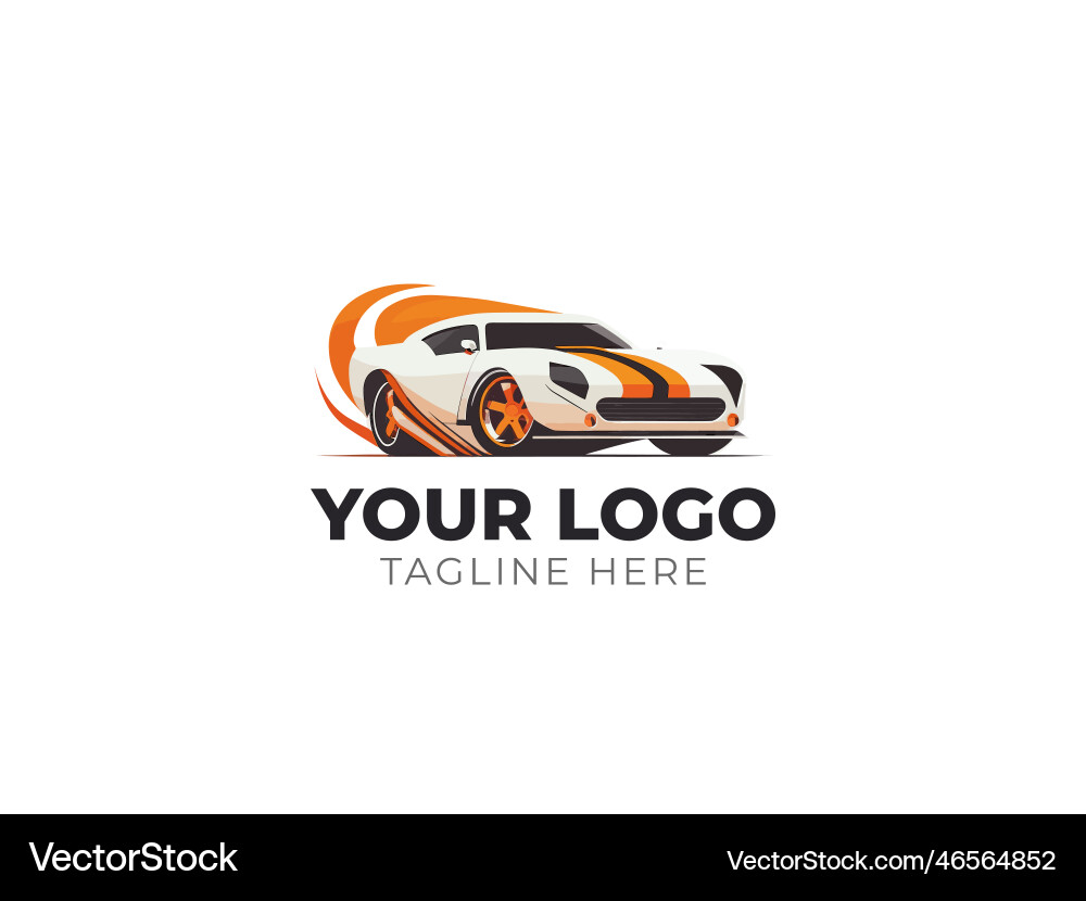 Sleek car automotive logo design Royalty Free Vector Image
