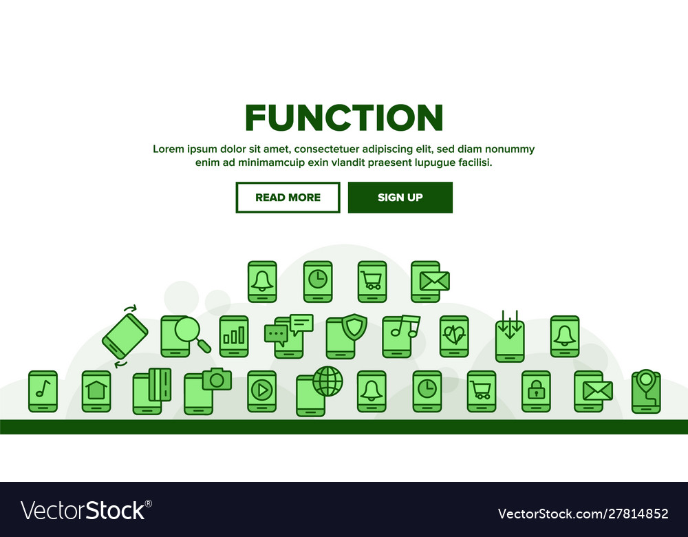 Smartphone app function linear icons set Vector Image