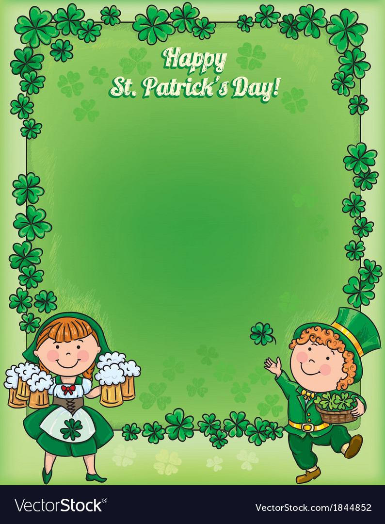 St patricks day frame Royalty Free Vector Image