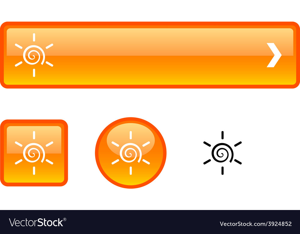Sun button set Royalty Free Vector Image - VectorStock