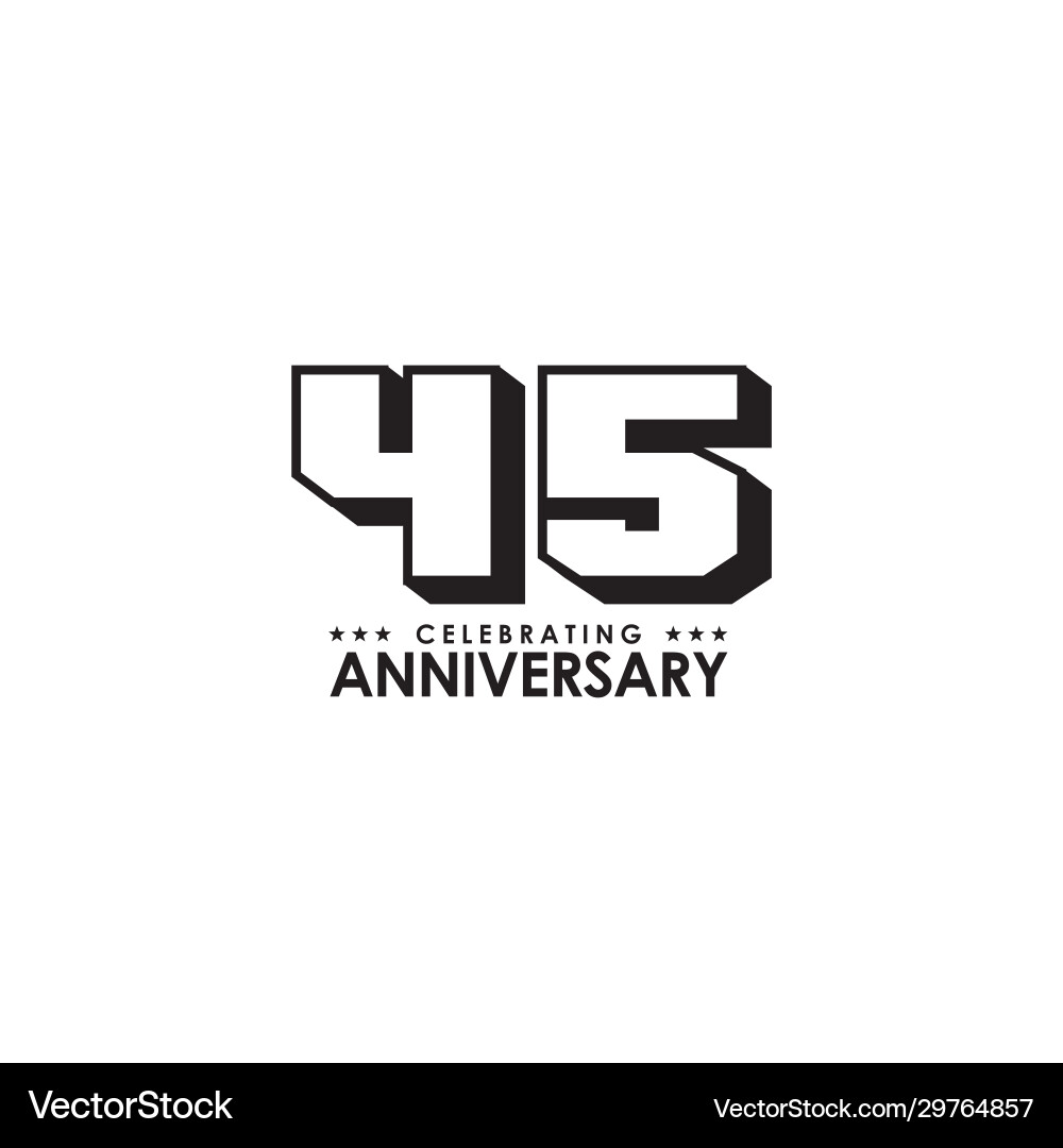 45th year anniversary emblem logo design template Vector Image